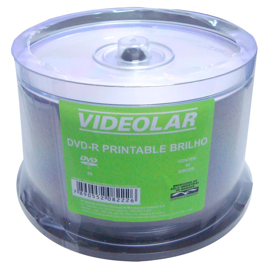 DVD-R Printable Prata Videolar. DVD-R Printable é na
