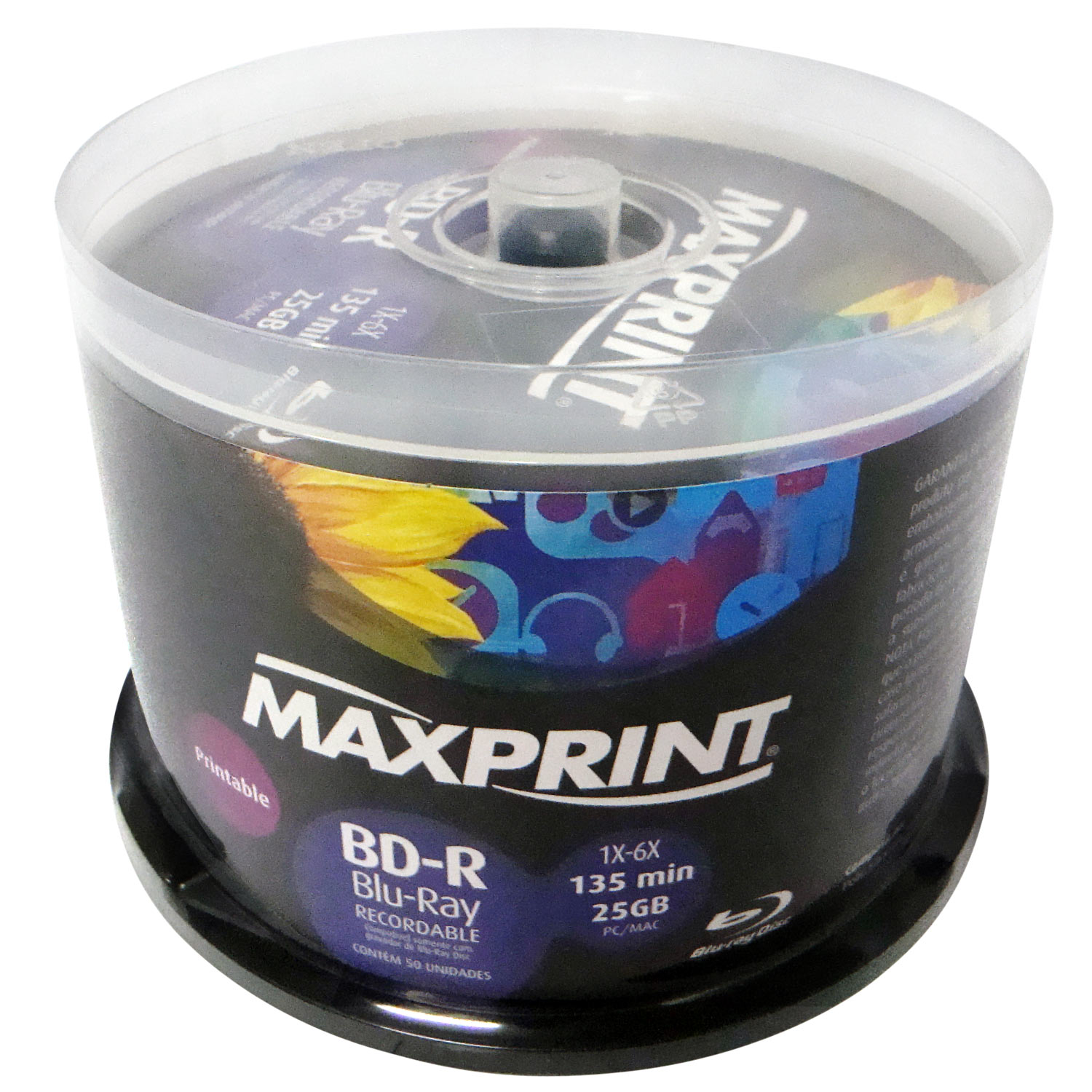 BD-R 25GB 6X Printable Maxprint - blu ray virgem