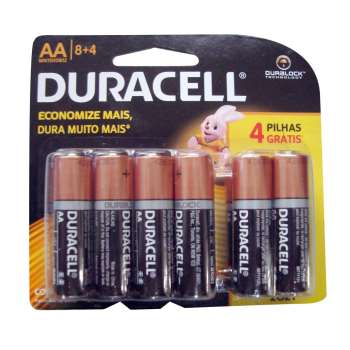 Pilha AA Duracell Alcalina Pequena cartela 12 pilhas - menor preço unitário